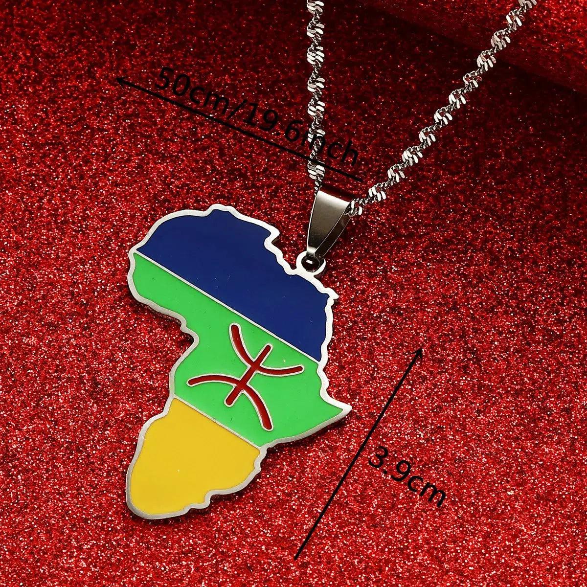Berber Flag Map Necklace - Flag Nation