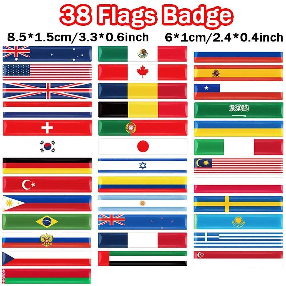 Car Flag Sticker Collection - 3D Epoxy Reflective - 10Pcs – Flag Nation