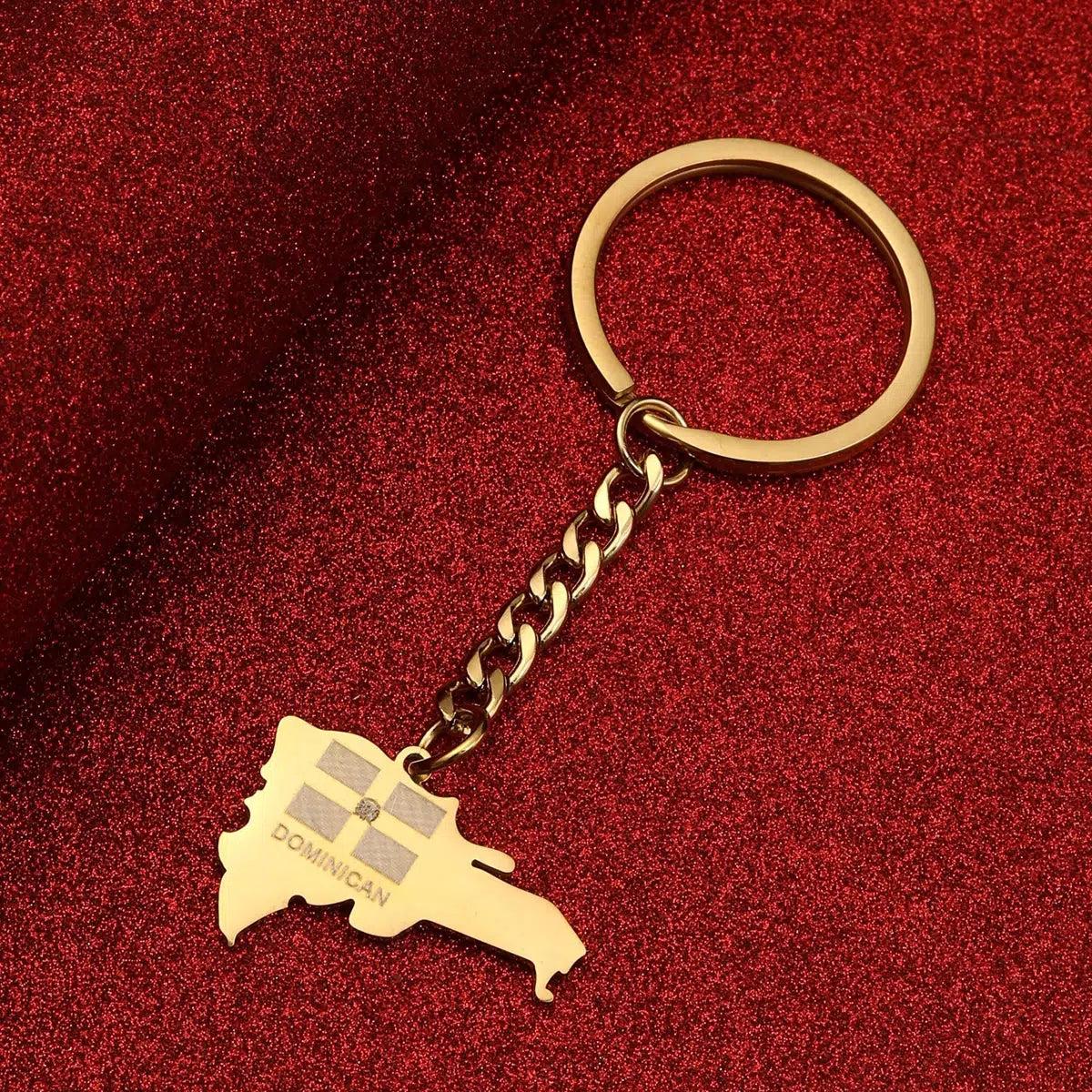 Dominican Republic Flag Map Keychain Collection - Flag Nation