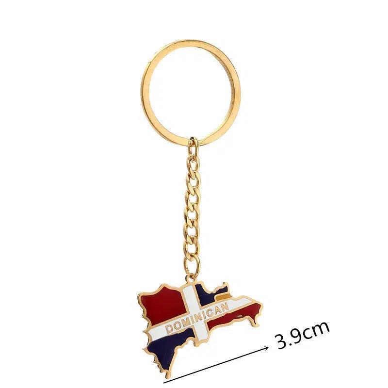 Dominican Republic Flag Map Keychain Collection - Flag Nation