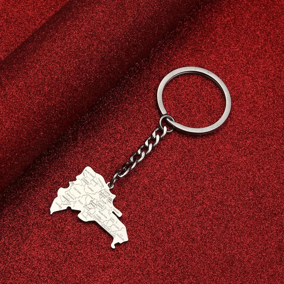 Dominican Republic Flag Map Keychain Collection - Flag Nation