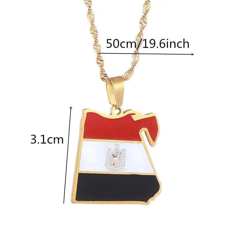 Egypt Flag Map Necklace - Flag Nation