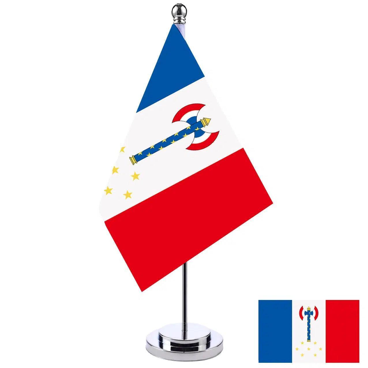 France Desk Flag Collection - Small Office Table Flag - Flag Nation