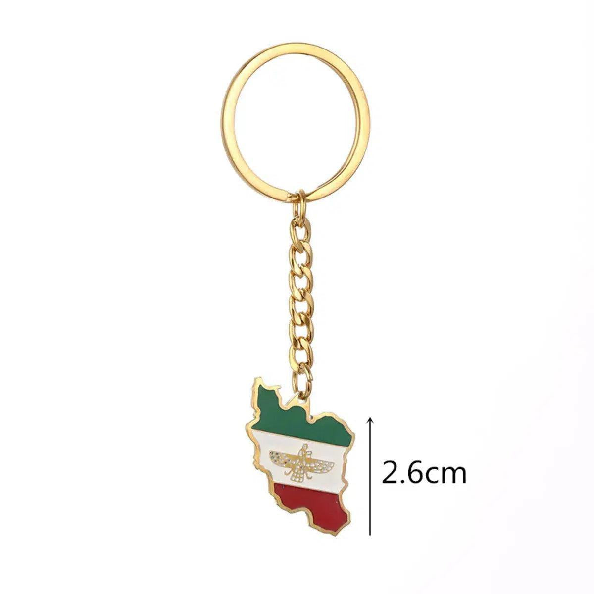 Iran Flag Map Keychain - Flag Nation