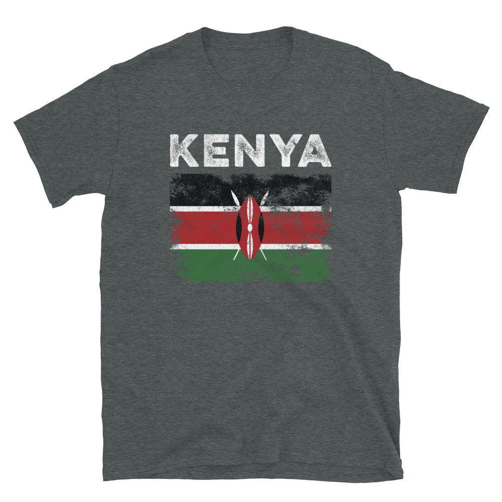 Kenya Flag Distressed - Kenyan Flag T-Shirt - Flag Nation