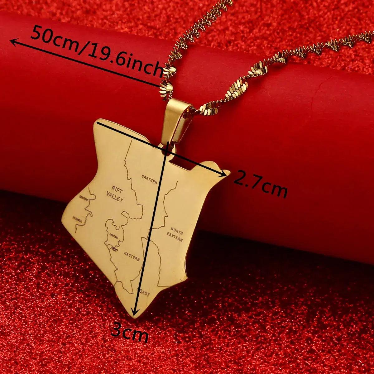 Kenya Map Necklace - Flag Nation