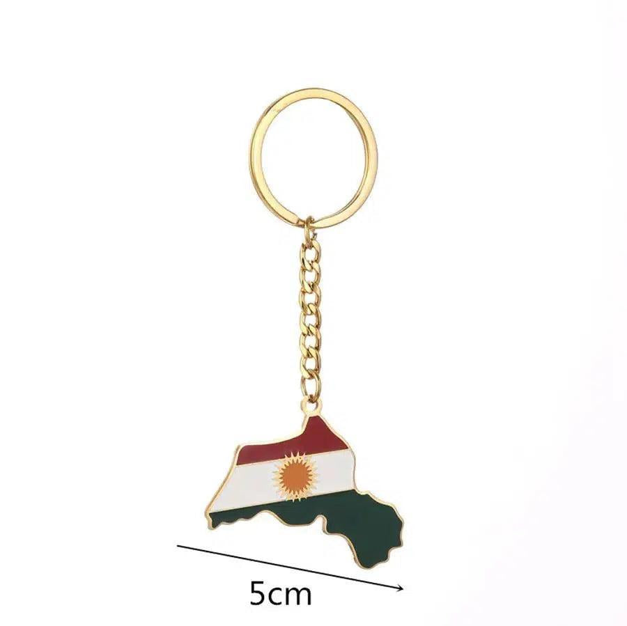 Kurdistan Flag Map Keychain - Flag Nation