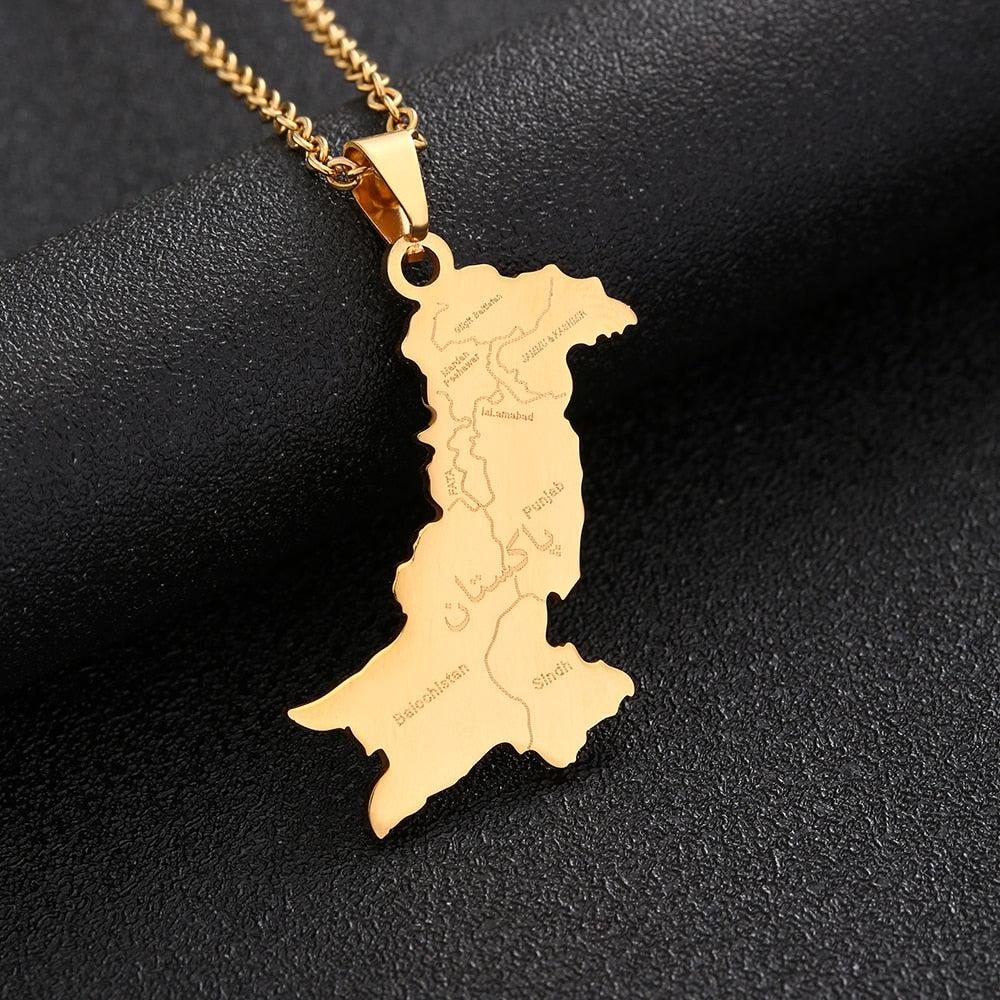 Pakistan Map Necklace - Flag Nation