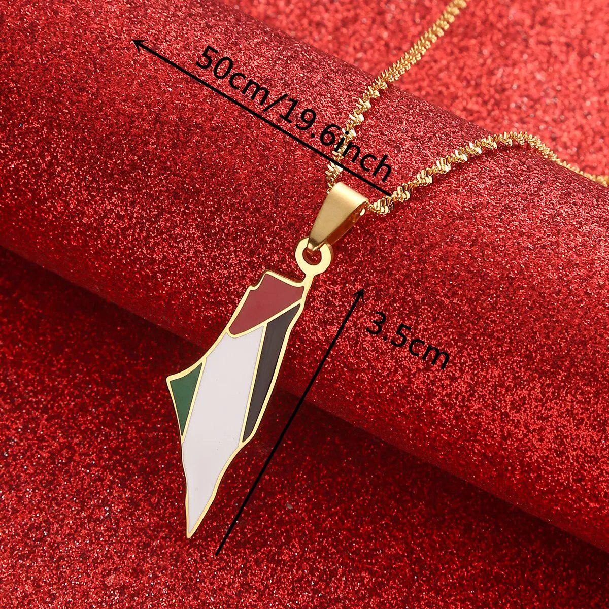 Palestine Flag Map Necklace - Flag Nation