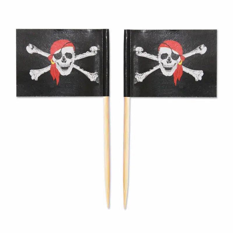 Pirate Flag Toothpicks - Cupcake Toppers (100Pcs) - Flag Nation