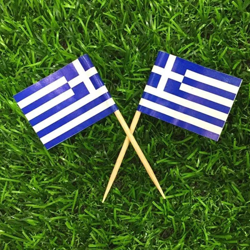 Greece Flag Toothpicks - Cupcake Toppers (100Pcs) - Flag Nation