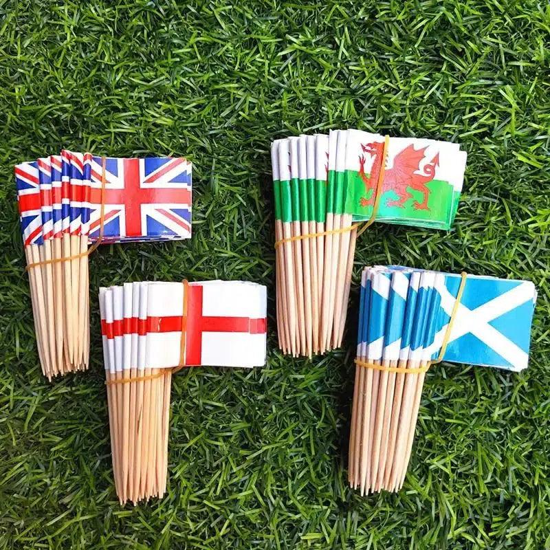 Wales Flag Toothpicks - Cupcake Toppers (100Pcs) - Flag Nation