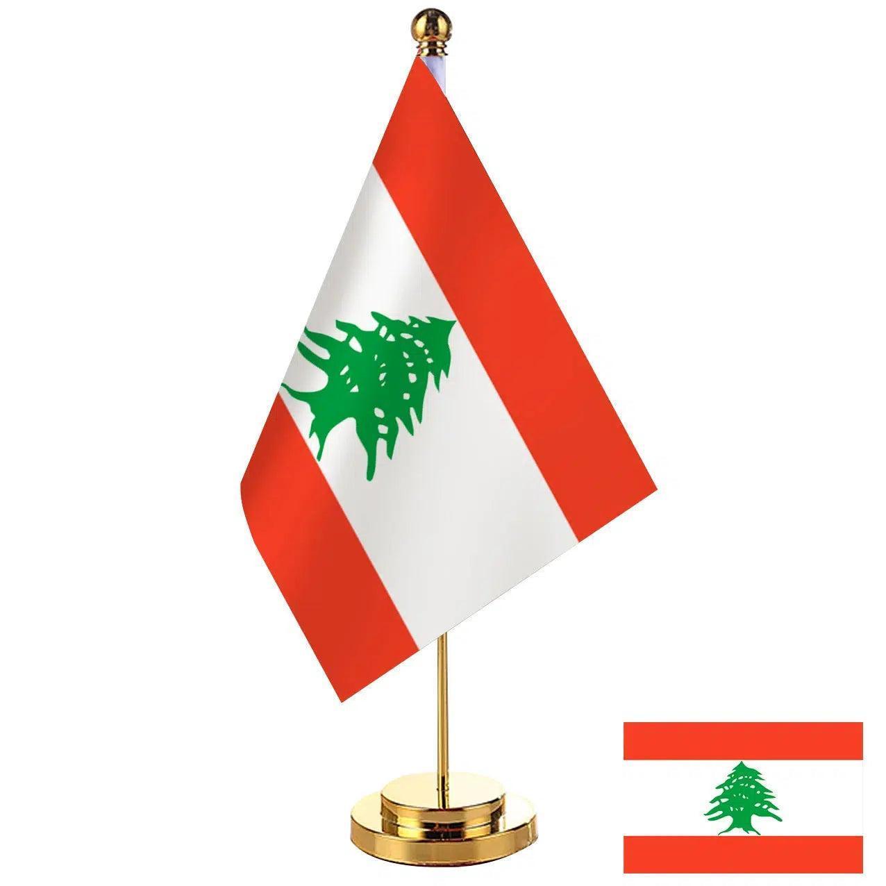 Lebanon Desk Flag - Small Office Table Flag - Flag Nation